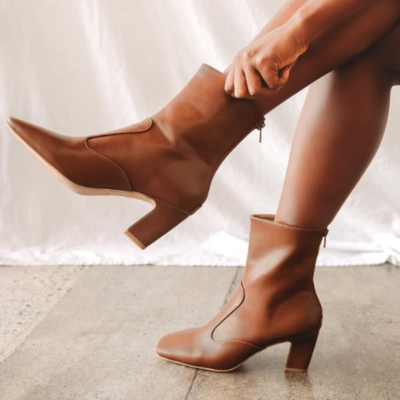 Lulus | Shoes | Chocolate Square Toe Midcalf Boots | Poshmark